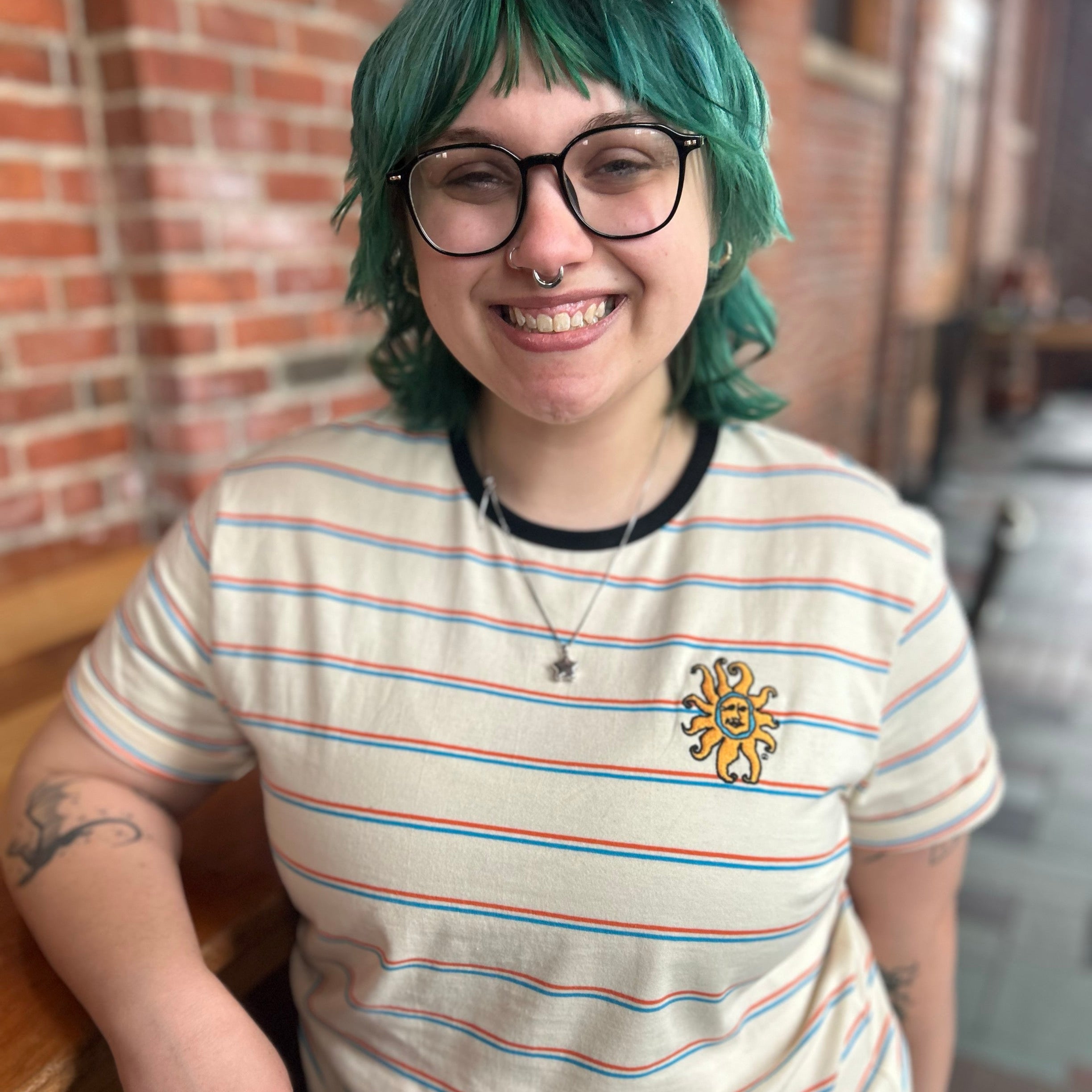 Oberon Light Striped Short Sleeve Tee – Bell's General Store Online